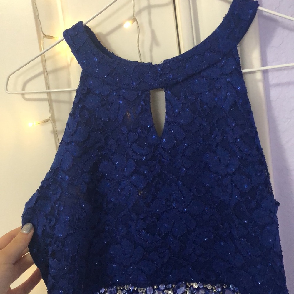 Dark Blue Sparkly Romper Dress Teen Girl Formal - Gem